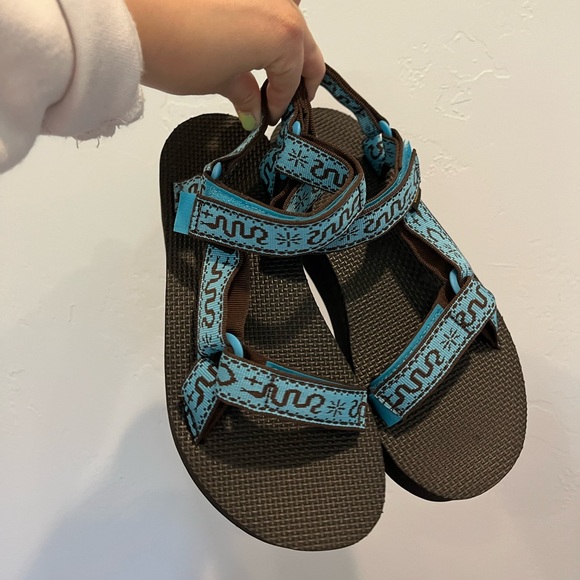 Teva | Shoes | Teva Platform Snake Print Sandals Blue Black | Poshmark